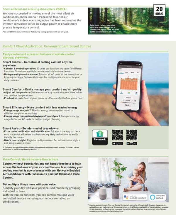 Panasonic Air Conditioning KIT-TZ35-ZKE Super Compact Wall Heat Pump 3 ...