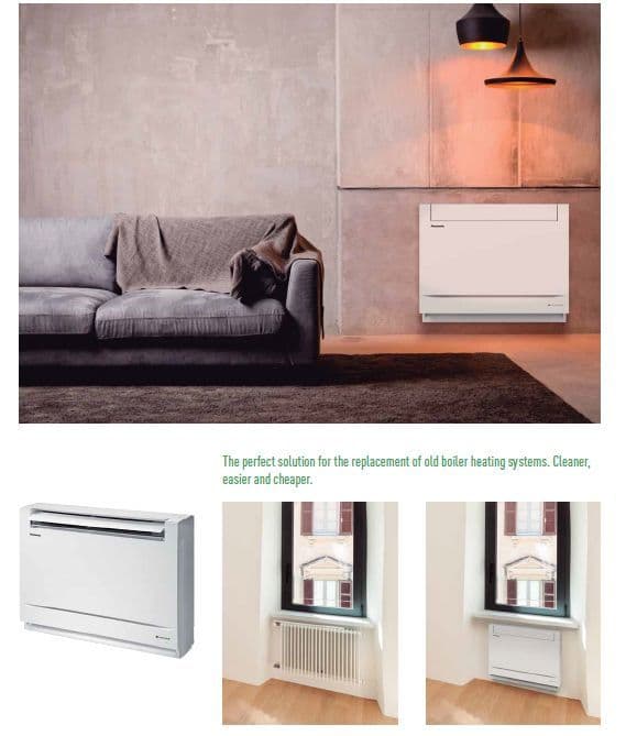 Panasonic Air Conditioning Mini Floor Console Heat Pump CS-Z50UFEAW 5kw ...