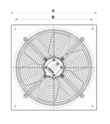 PSP Guard Mounted Sucking Axial Fan ATEX TXH1-310S4-1 230V 50Hz/60Hz