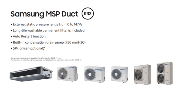 Samsung Air Conditioning MSP Duct AC035BXAPKG/EU AC035BNMPKG/EU ...