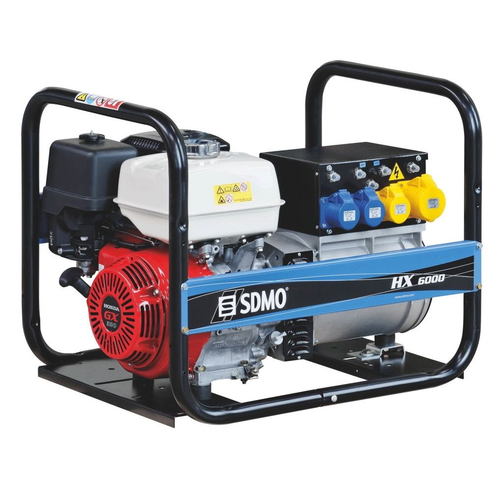 SDMO Kohler "Intens HX6000 UK" Honda Petrol GX390 Powered Generator 6 ...