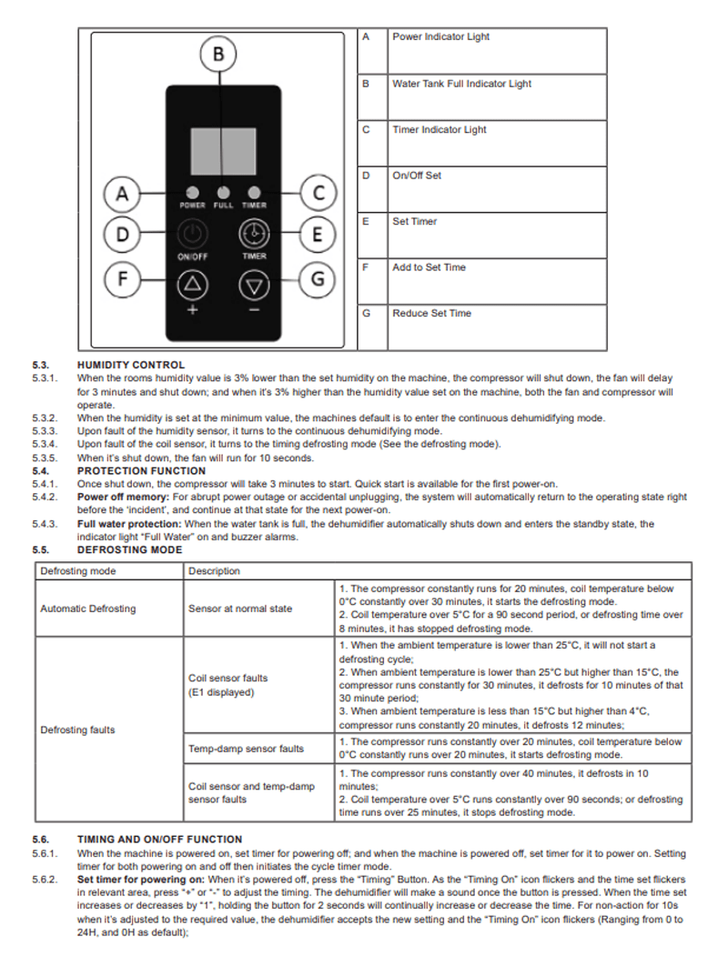 Sealey SDH50 Industrial Portable Dehumidifier 24hr Timer Washable ...