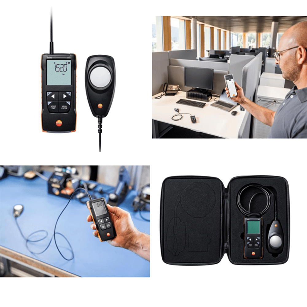 Testo 545 Bluetooth Digital LED/Light Lux Meter IP44 0-100 000 Lux 70 ...