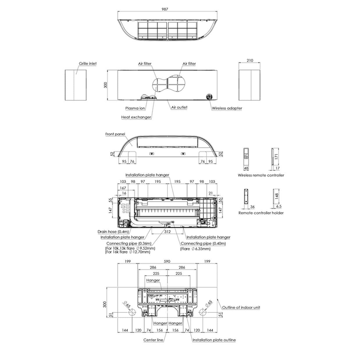 Toshiba Air Con Haori Designer Wall RAS-B13N4KVRG-E RAS-13J2AVSG-E1 3 5Kw/12000Btu A R32 Wi-Fi