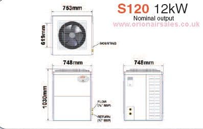 Trianco Activair Air Source Heat-pump S120 12 KW / 41000 Btu for DHW ...