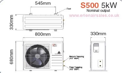 Trianco Activair Air Source Heat-pump S500 5 KW / 18000 Btu for DHW
