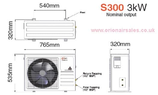 Trianco Activair Air Source Heat-pump (3 KW / 12000 Btu) for DHW) s300