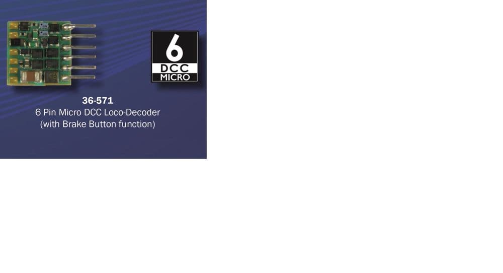 36-571 Bachmann 6 Pin Micro DCC Loco-Decoder with Brake Button function