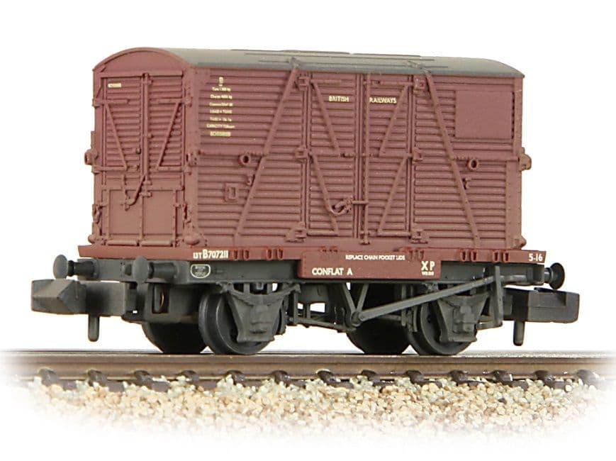 377-328C Farish Conflat Wagon BR Bauxite Early with BR Crimson BD ...