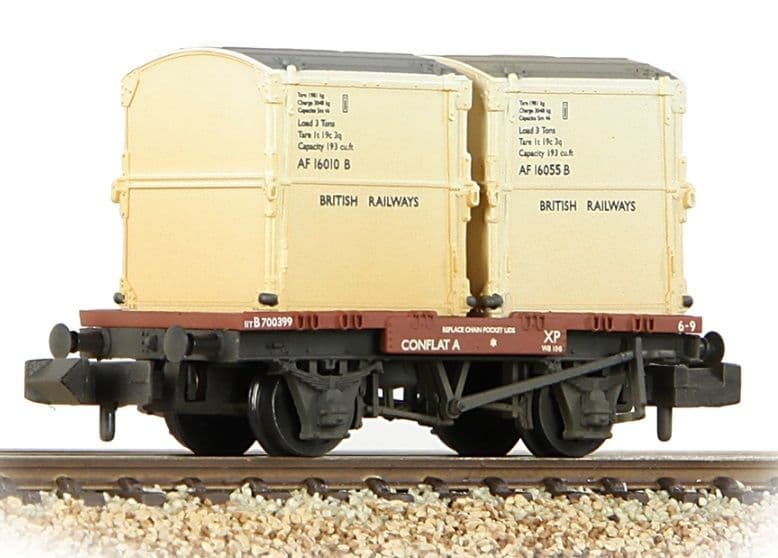 377-340B Farish Conflat Wagon BR Bauxite Early with 2 BR White AF ...