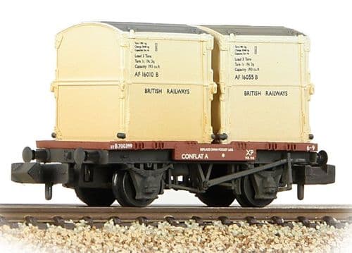 377-340B Farish Conflat Wagon BR Bauxite Early with 2 BR White AF ...