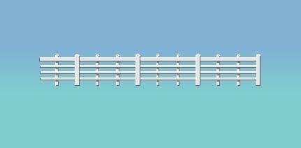 424 Ratio TRACKSIDE ACCESSORIES Lineside Fencing white 4 bar