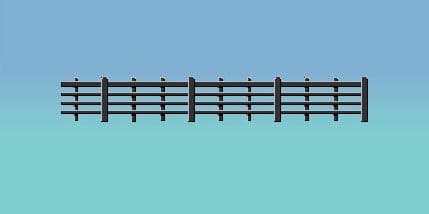 425 Ratio TRACKSIDE ACCESSORIES Lineside Fencing black 4 bar