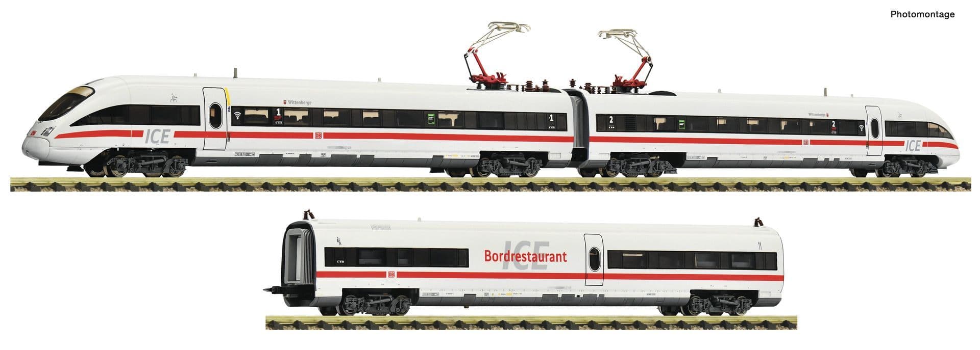 7760006 Fleischmann 3 pcs Set Electric railcar train ICE-T BR 411 DB AG
