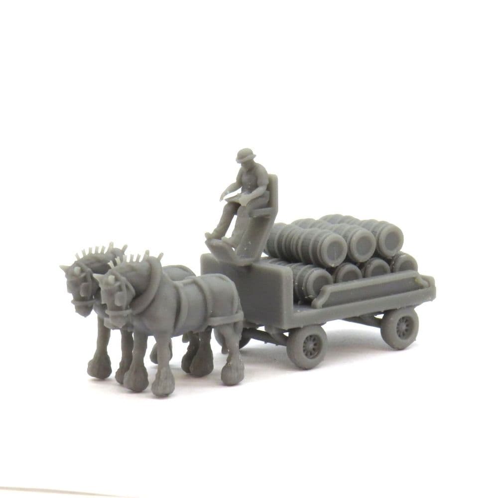 Arch Laser B3D026 1/76 Scale OO Gauge Horse Drawn Brewery Dray UNPAINTED