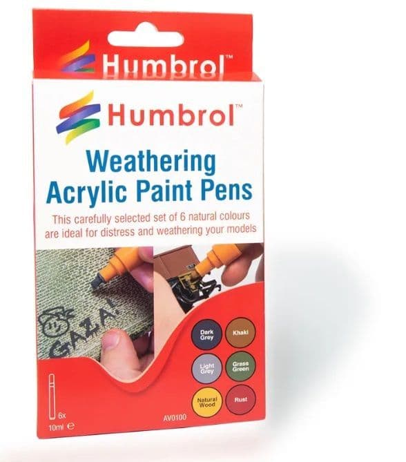 AV0100 Humbrol Weathering Pens 6 pack