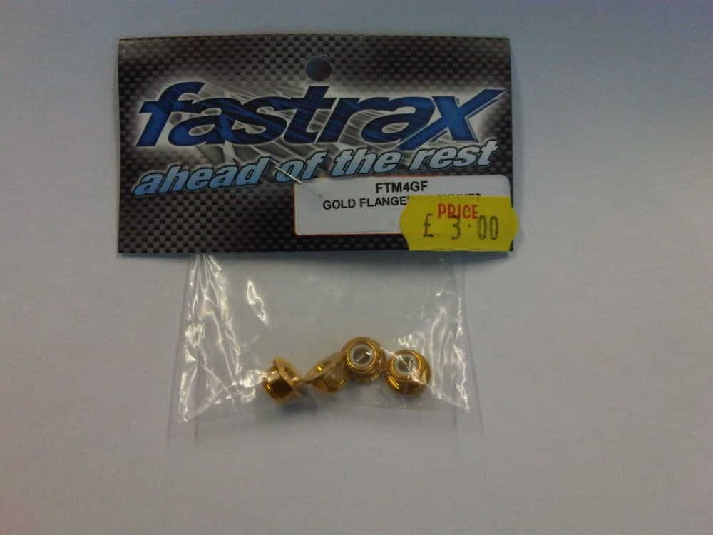 CML Fastrax FTM 4GF Gold flanged Lock Nuts 4