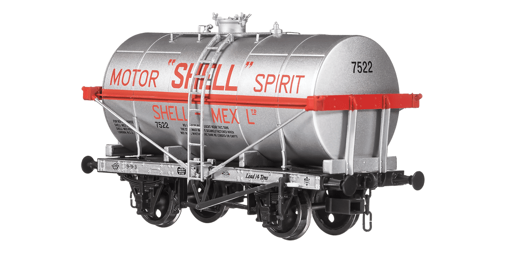 Dapol 4F-058-004 Scale 1 76 OO 14T Tank Wagon Class A Shell Motor Spirit Silver 7522