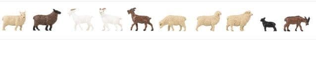 FA151921 Scale 1 87 HO Sheep & Goats 10 Figure Set