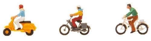 Faller 151079 HO Scale Cyclists & Moped Riders