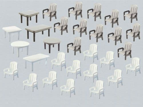 Faller 180439 HO Scale Garden Chairs and Tables
