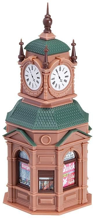 Faller 180583 HO Scale Clock Tower with News Stand 4 Faces Era I