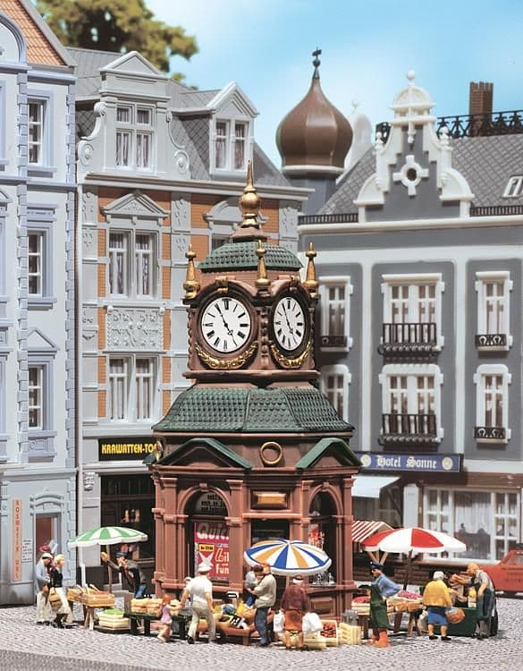 Faller 180583 HO Scale Clock Tower with News Stand 4 Faces Era I