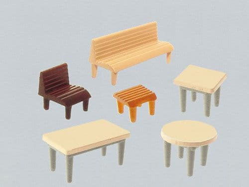 Faller 272440 N Scale Tables Chairs and Benches
