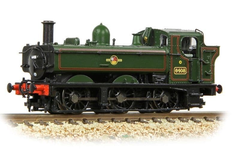 Farish 371-987 GWR 64XX Pannier Tank 6408 BR Lined Green Late Crest