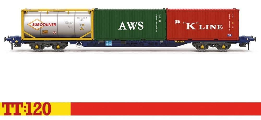Hornby TT6030 Touax KFA Container Wagon with 3x20 Containers