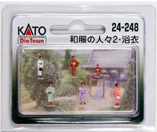 Kato 24-248 Scale 1 150 N Japanese People In Kimonos 6 Figure Set