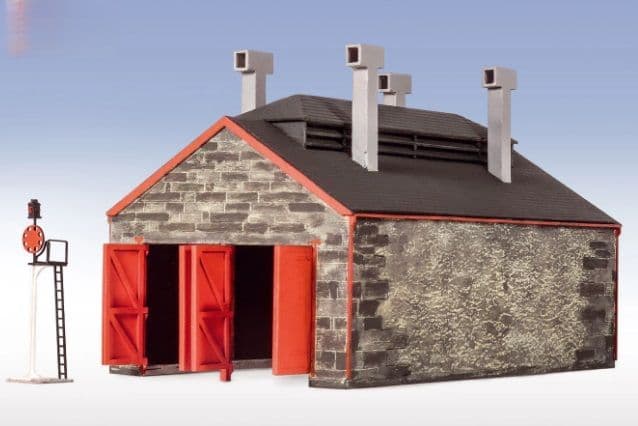 LK219 Peco OO/HO/OO-9 Two Road Engine Shed Lasercut Kit