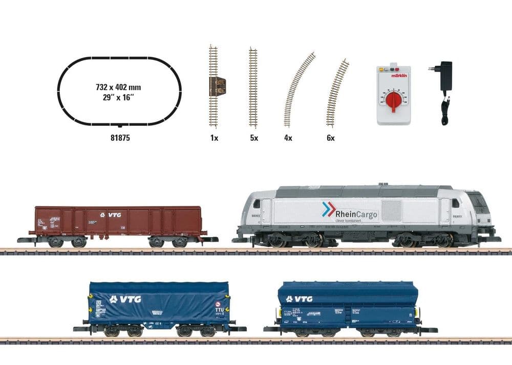 Marklin 81875 Scale 1 220 Z Rheincargo BR285 Diesel Freight Starter Set VI
