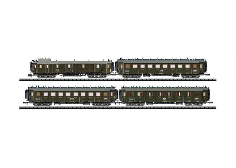 Minitrix 15709 express train wagon set of the Pfalzbahn - 4-piece