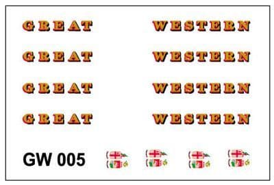 MMGW005 Modelmaster Decals - G W R 1927-1934 Three pairs of loco lettering