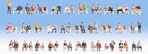 Noch 16071 Scale 1 87 HO Sitting People 60 Mega Economy Figure Set