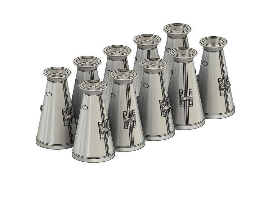 OSBF136 OO Gauge Milk Churns X 10 1/76 unpainted