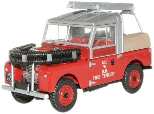 Oxford Diecast 76LAN188015 British Rail Land Rover 88" Fire Tender