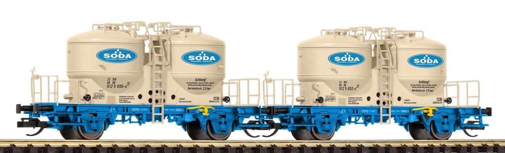 Piko 47682 Scale 1 120 TT DBAG Soda Cement Silo Wagon Set 2 V