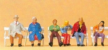 Preiser 10027 HO Scale Couples On Benches
