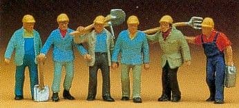 Preiser 10033 HO Scale Track Workers with Tools 6
