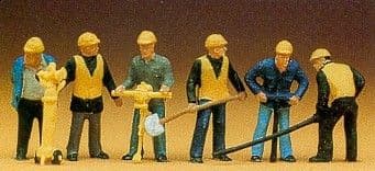 Preiser 10035 HO Scale Track Maintenance Gang with Tools 6