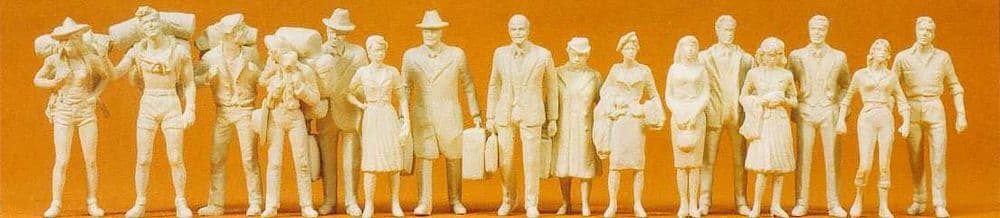 Preiser 65600 Assorted Figures 16 Unpainted