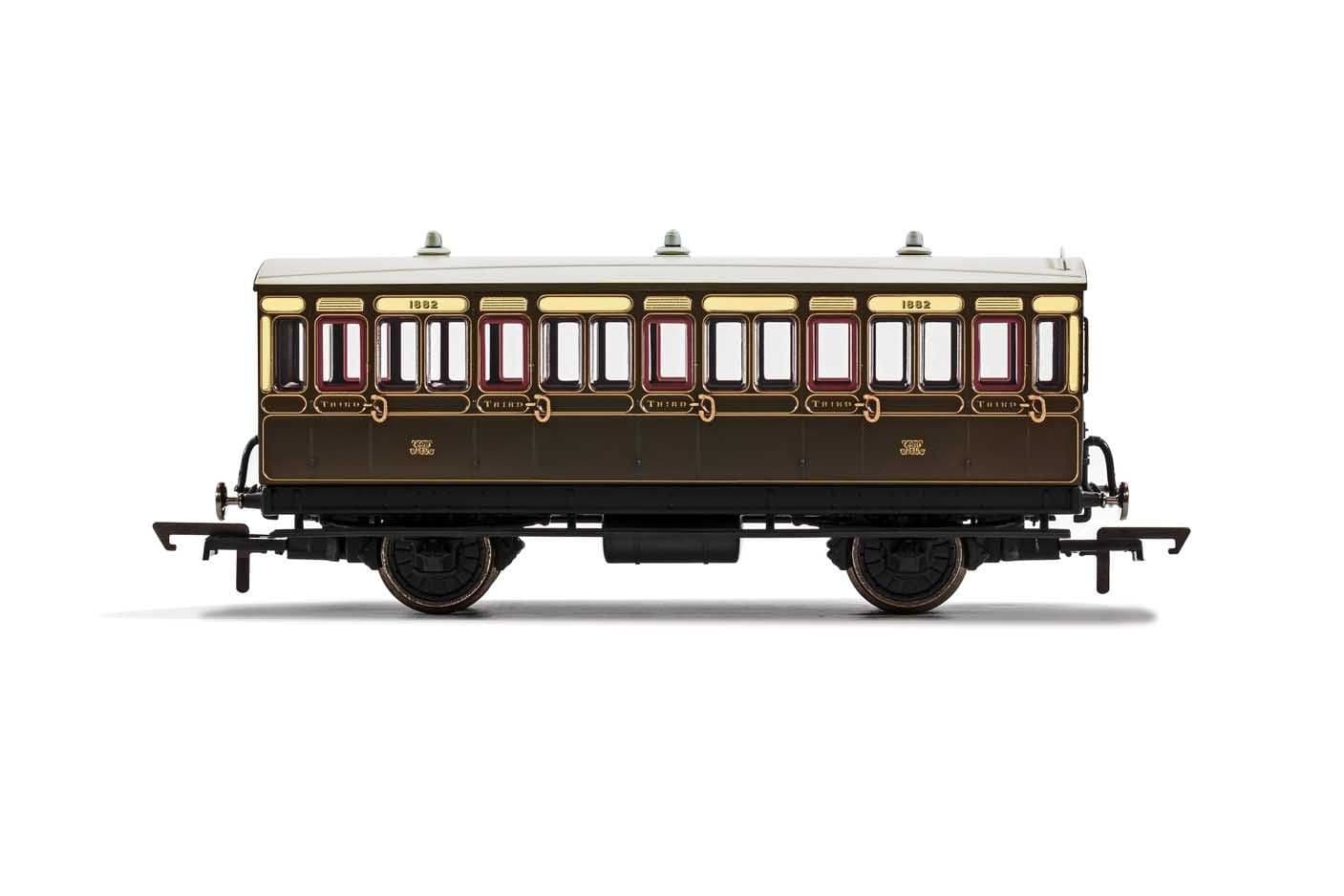 R40066A Hornby GWR 4 Wheel Coach 3rd Class 1882 - Era 2/3