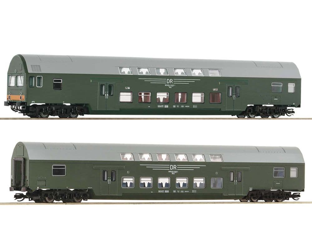 Roco 6280006 Scale 1 120 TT DR DBmq/DBmue Bi-Level Coach Set 2 IV