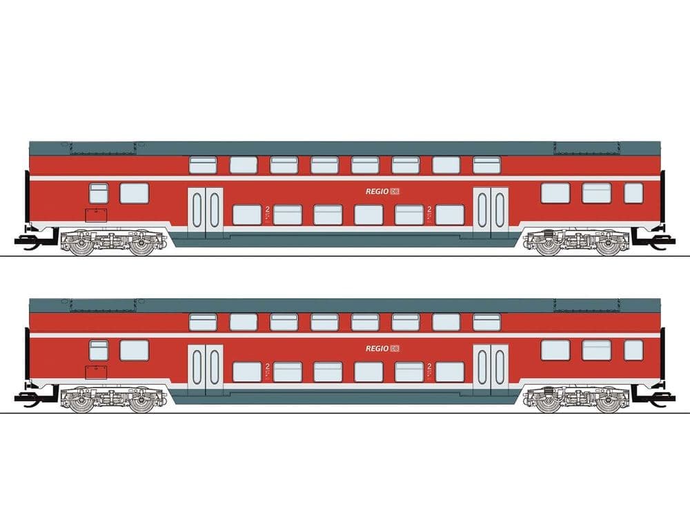 Roco 6280009 Scale 1 120 TT DBAG DBuza Bi-Level Coach Set 2 VI