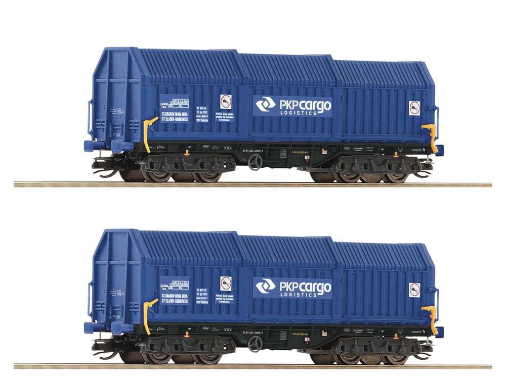Roco 6680008 Scale 1 120 TT PKP Shimmns Telescopic Covered Wagon Set 2 VI