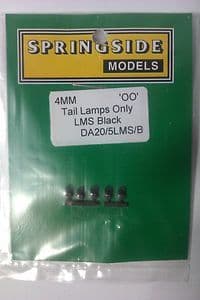 Springside DA20 LMS BLACK - OO Scale Tail Lamps LMS Black 5