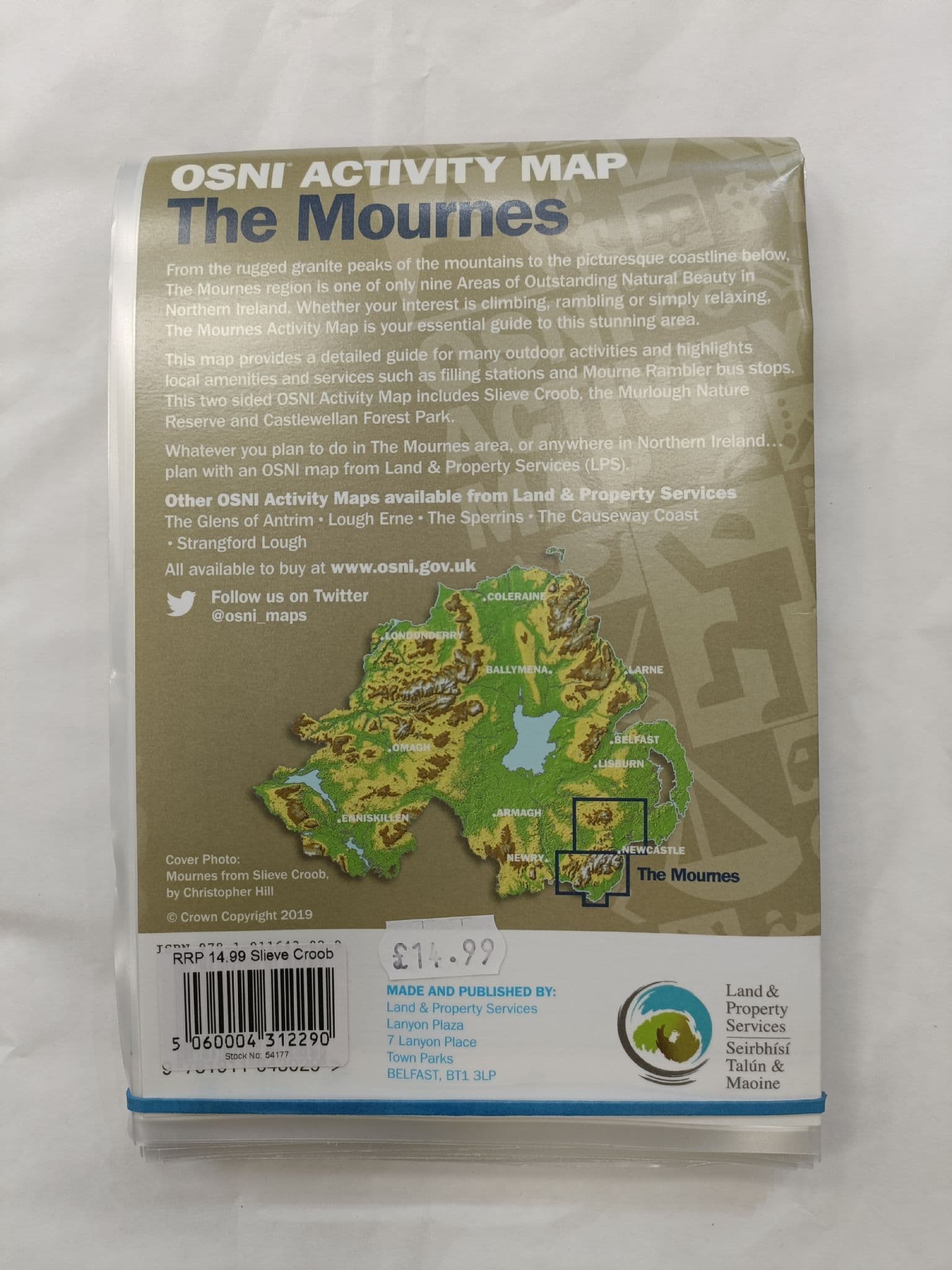 Activity Map The Mournes Inc Slieve Croob - Laminated 1 25 000 Scale