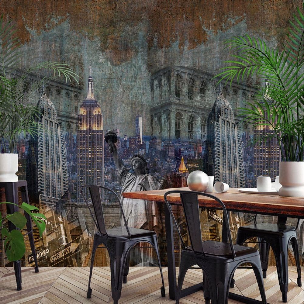 One Roll One Motif Wallpaper Mural New York Empire State A40201 By ...